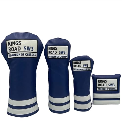 Chelsea Golf Headcover 4-Piece Set - Hybrid, Wood & Mallet Bundle ...