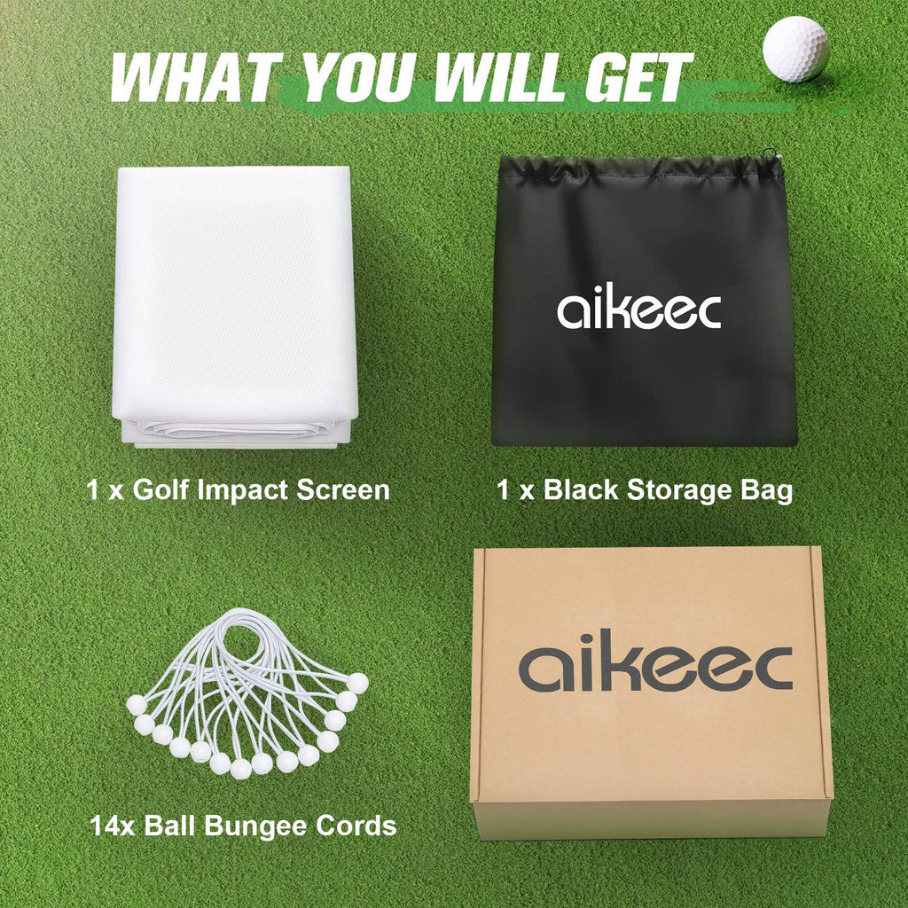 Aikeec Golf Simulator Impact Screen with Bungee Cords | Golf Gift