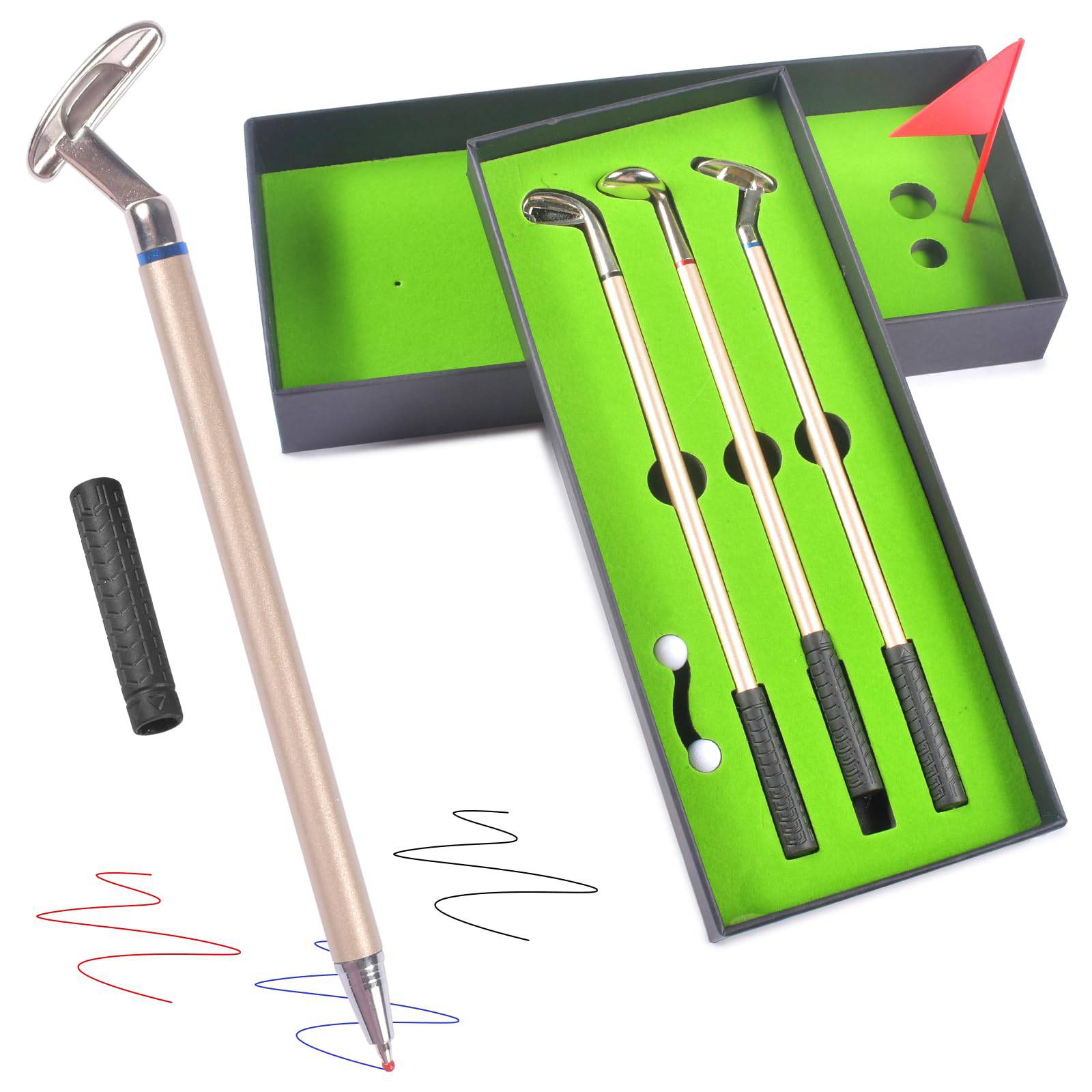 Mini Golf Club Pen Set – Novelty Desktop Gift for Golf Lovers | Golf Gift